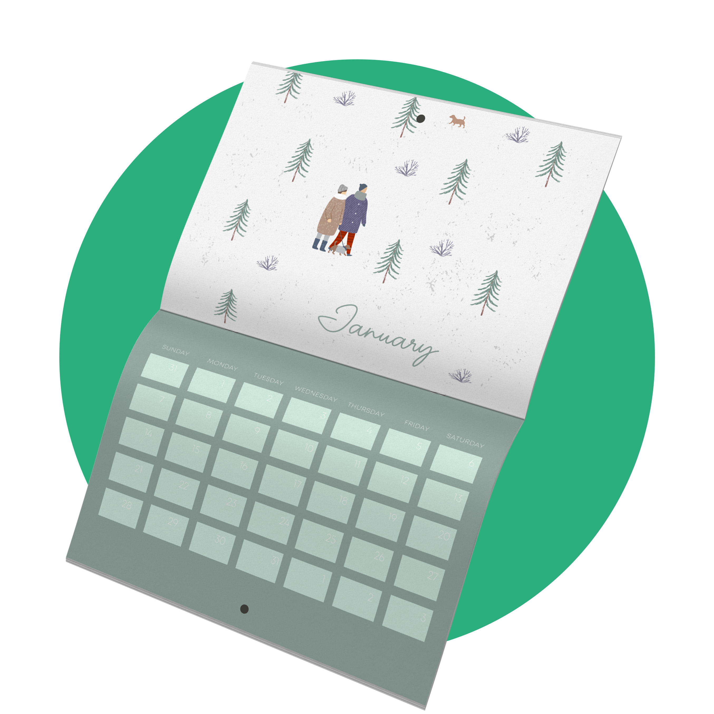 Double Page Calendar Templates | BananaPrint